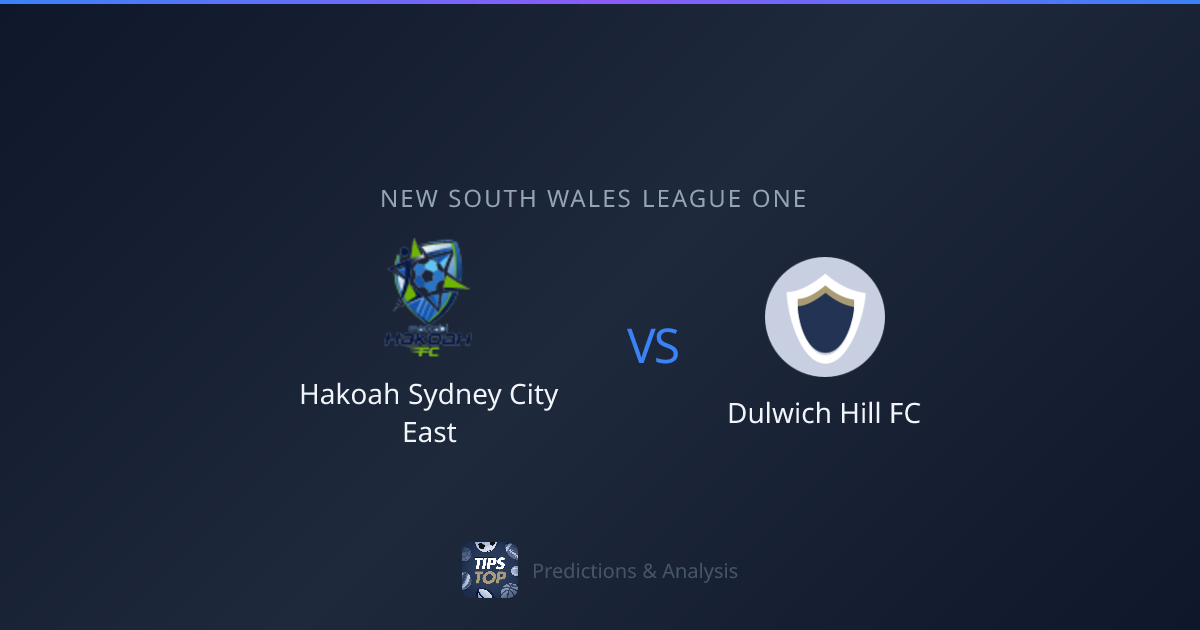 Prediction Hakoah Sydney City East vs Dulwich Hill FC - 23 May 2026