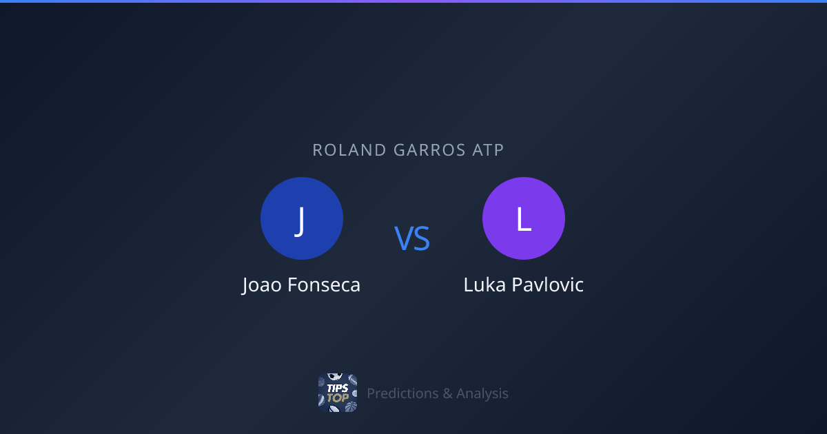 Prediction Joao Fonseca vs Luka Pavlovic - 24 May 2026