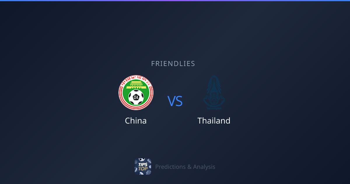 Pronostic China vs Thailand - Friendlies - 8 avril 2025