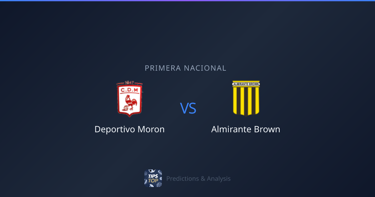 Pronostic Deportivo Moron vs Almirante Brown - 7 juin 2026