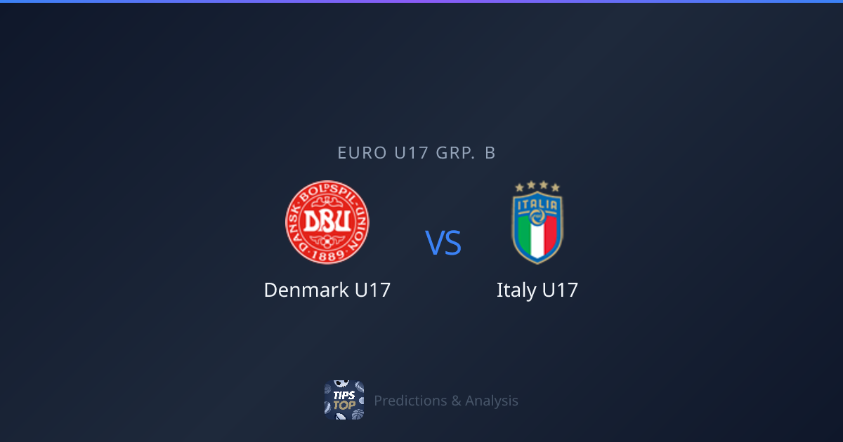 Pronostic Denmark U17 vs Italy U17 - 1 juin 2026