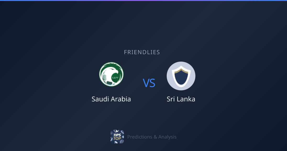 Pronostic Saudi Arabia vs Sri Lanka - 7 juin 2026