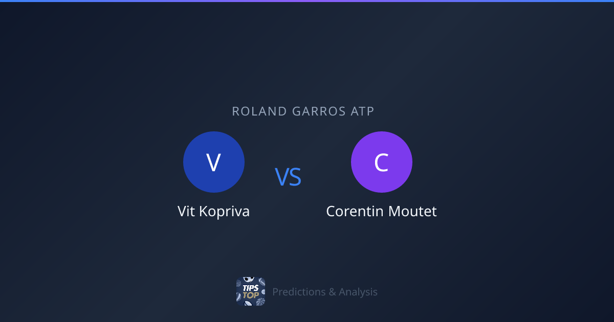 Pronostic Vit Kopriva vs Corentin Moutet - 26 mai 2026
