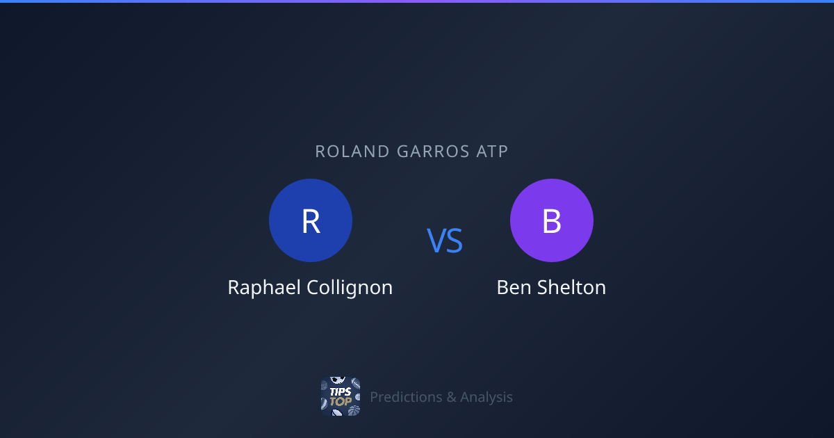 Pronostic Raphael Collignon vs Ben Shelton - 28 mai 2026