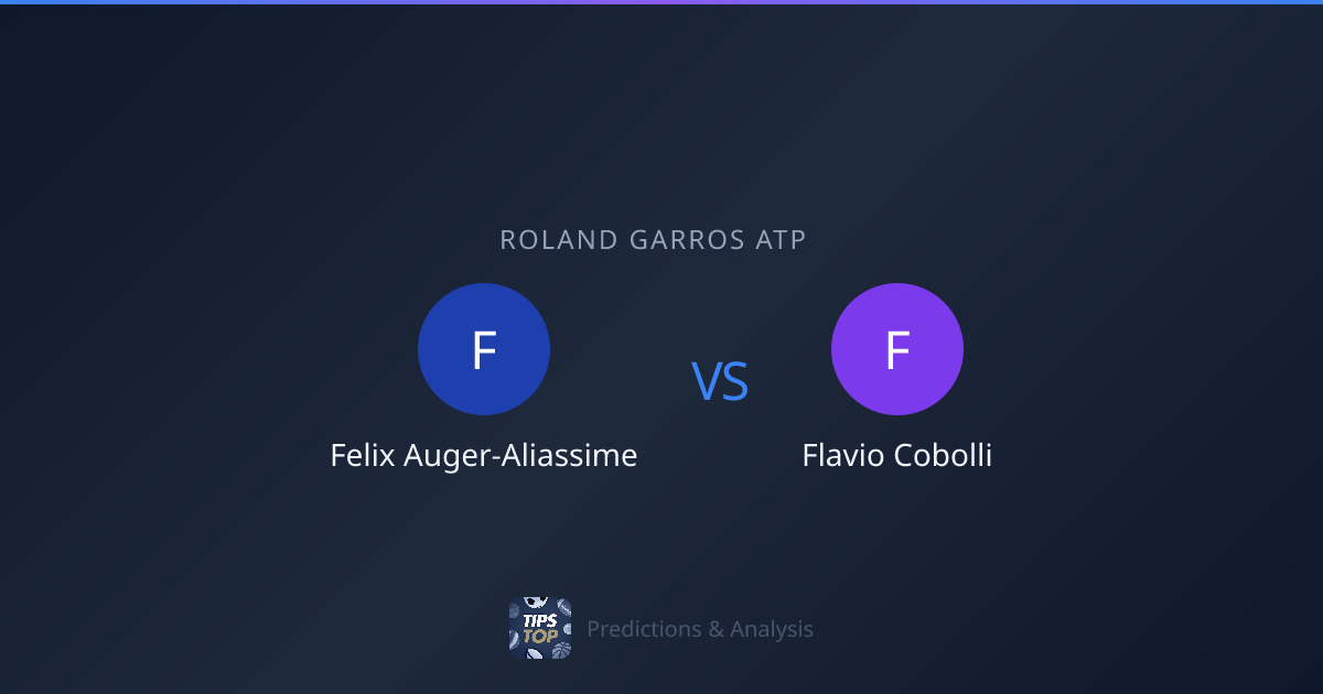 Pronostic Felix Auger-Aliassime vs Flavio Cobolli - 3 juin 2026