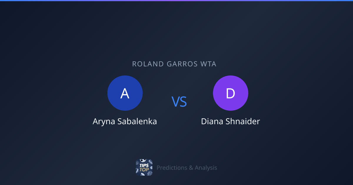 Pronostic Aryna Sabalenka vs Diana Shnaider - 3 juin 2026