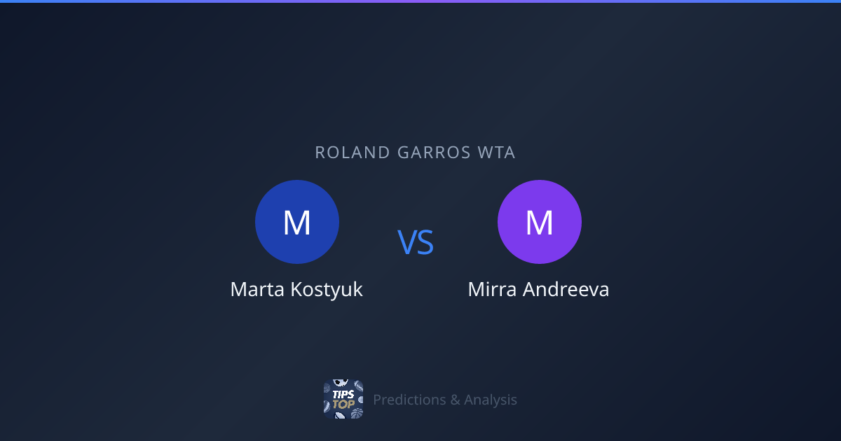 Pronostic Marta Kostyuk vs Mirra Andreeva - 4 juin 2026